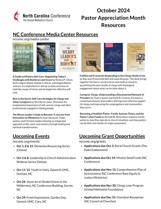 October Monthly Resource Flyer | North Carolina Conference of The ...